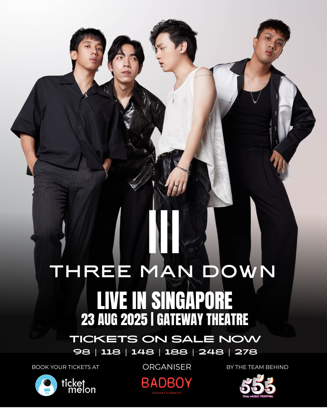 Three Man Down LIVE In Singapore 2025 @ Gateway Theatre - Ticketmelon